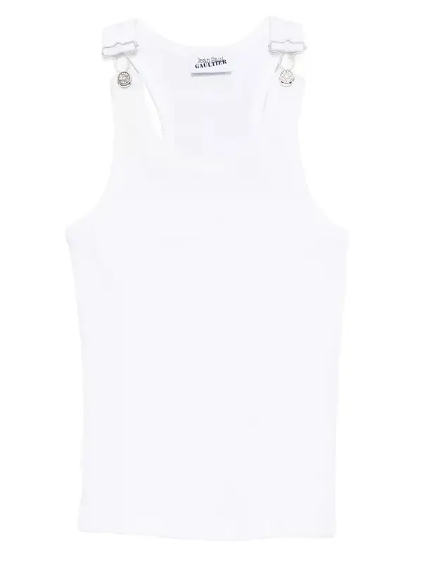 Jean Paul Gaultier Ribbed Tank Top - White