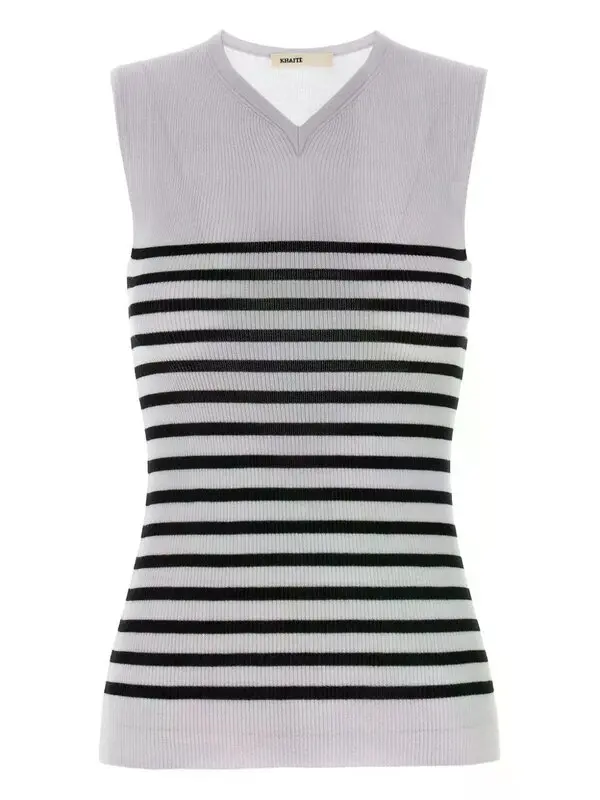 Khaite Striped Sleeveless Top - White