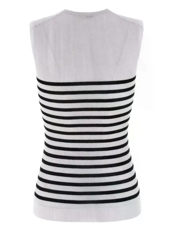 Khaite Striped Sleeveless Top - White