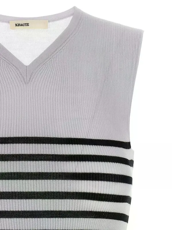 Khaite Striped Sleeveless Top - White