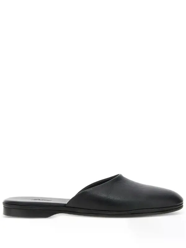 Brioni Leather Almond-toe Mules
