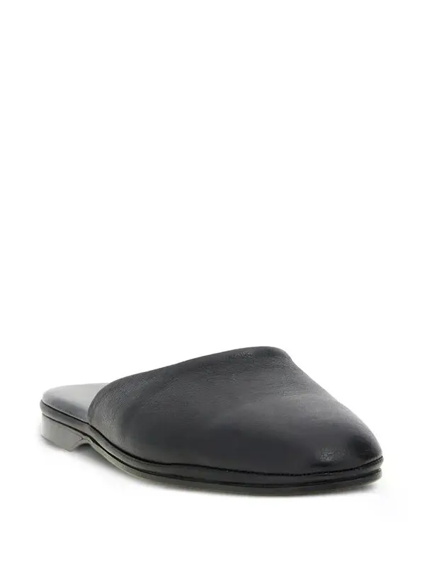 Brioni Leather Almond-toe Mules