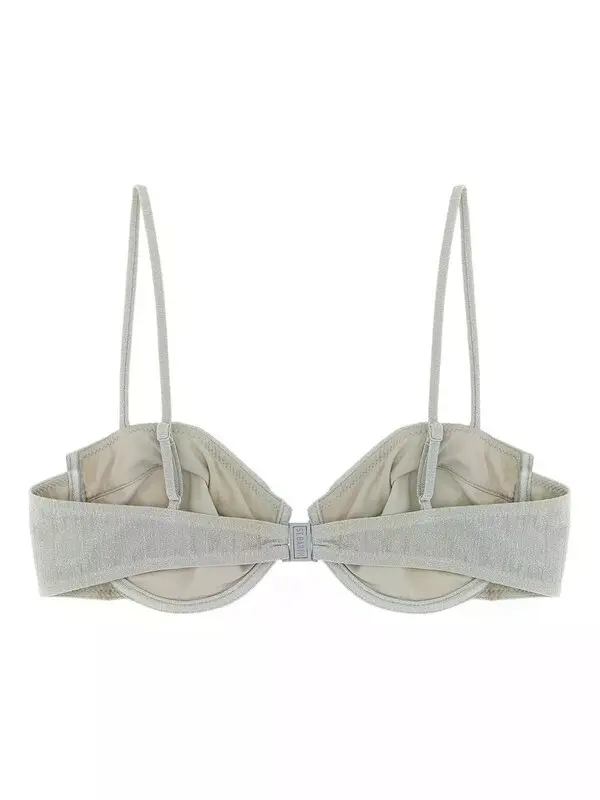 MC2 SAINT BARTH Salina Lurex Bralette Bikini Top - Silver