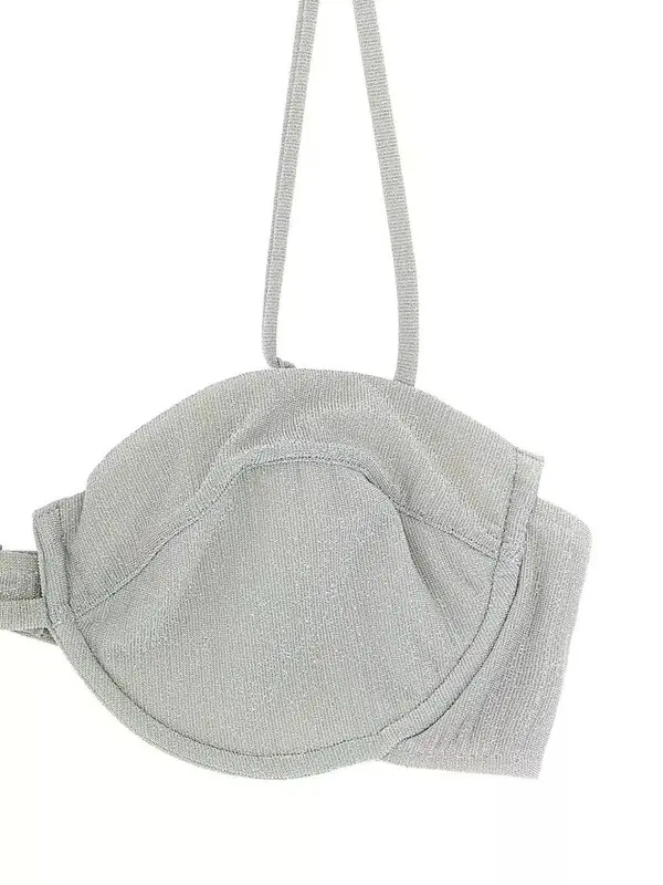 MC2 SAINT BARTH Salina Lurex Bralette Bikini Top - Silver