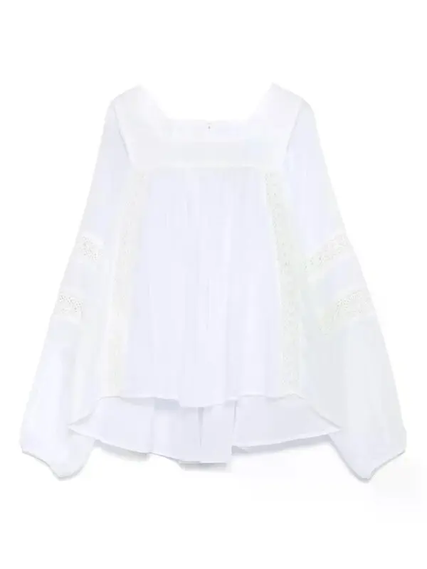 PNK Lace-insert Cotton Blouse
