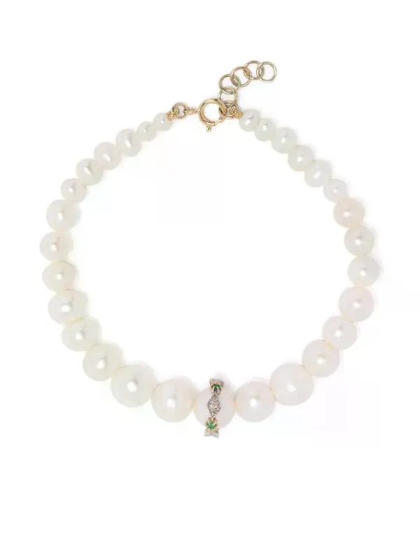Pascale Monvoisin 9kt Yellow Gold Pearl And Diamond Bracelet - White