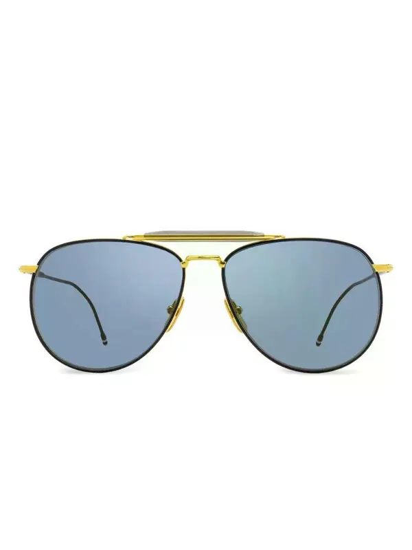 Thom Browne Pilot-frame Metal Sunglasses - Gold