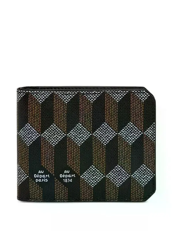 AU DEPART Geometric-pattern Wallet - Brown