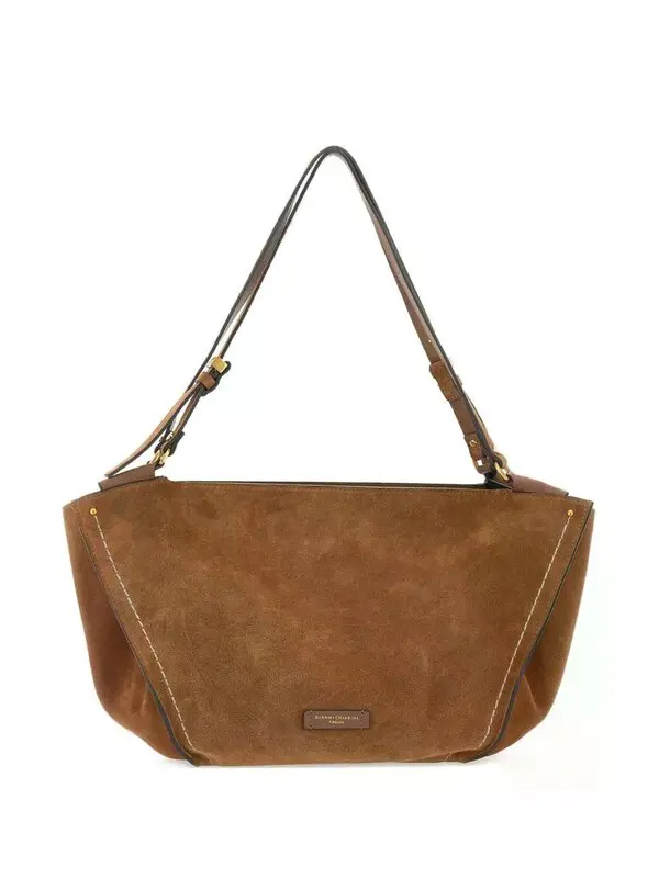 GIANNI CHIARINI Bloom Suede Tote Bag - Brown