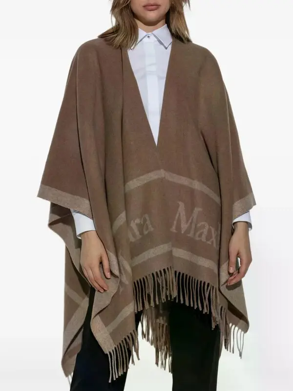 Max Mara Fringed Shawl Poncho