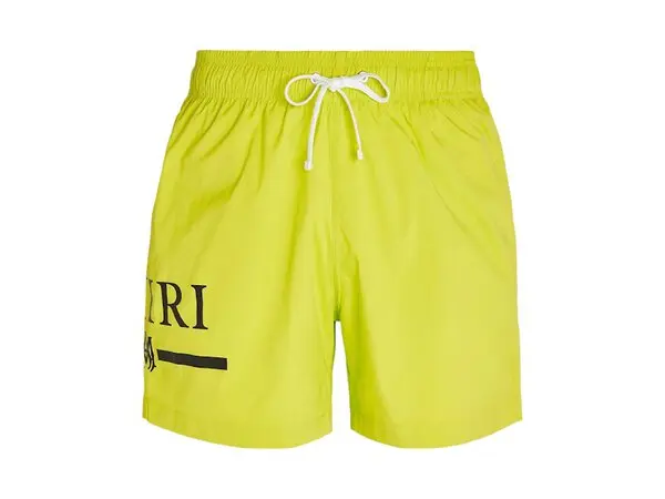 Amiri Ma Bar Logo Swim Trunks - Lime