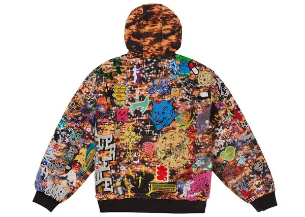 Supreme Aoi Embroidered Hooded Work Jacket - Flames
