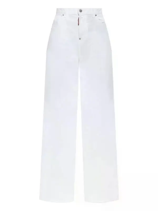 Dsquared2 High-waist Jeans With Logo Patch - White