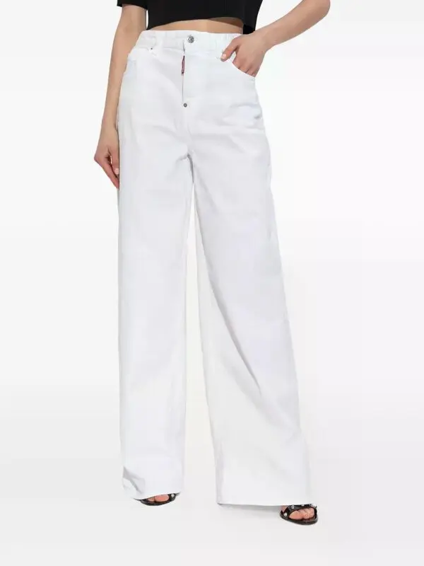 Dsquared2 High-waist Jeans With Logo Patch - White