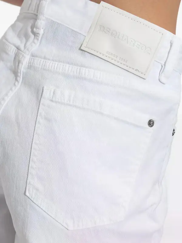 Dsquared2 High-waist Jeans With Logo Patch - White