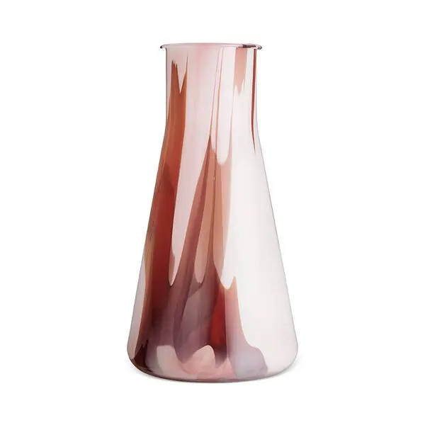 KOSTA BODA Lab Erlenmeyer Vase - Red/white/pink