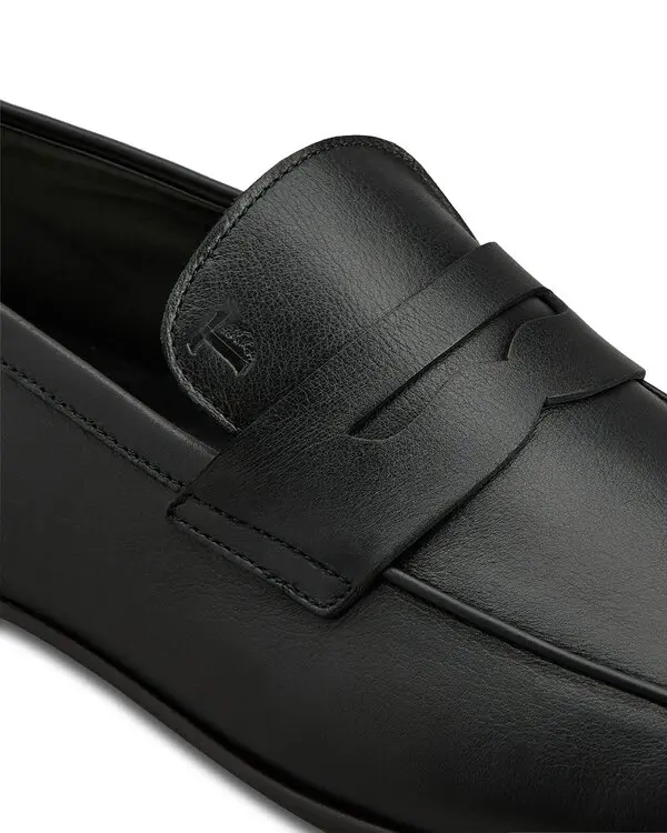 TOD'S Leather Penny Loafers - Black