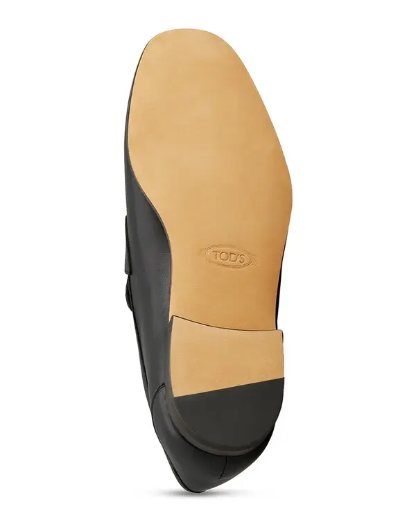 TOD'S Leather Penny Loafers - Black