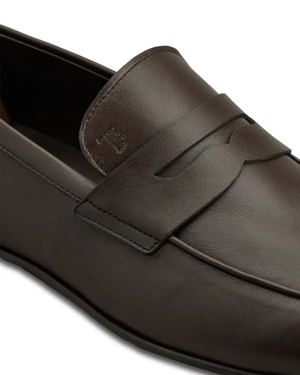 TOD'S Destrutturato Penny Loafers - Dark Brown