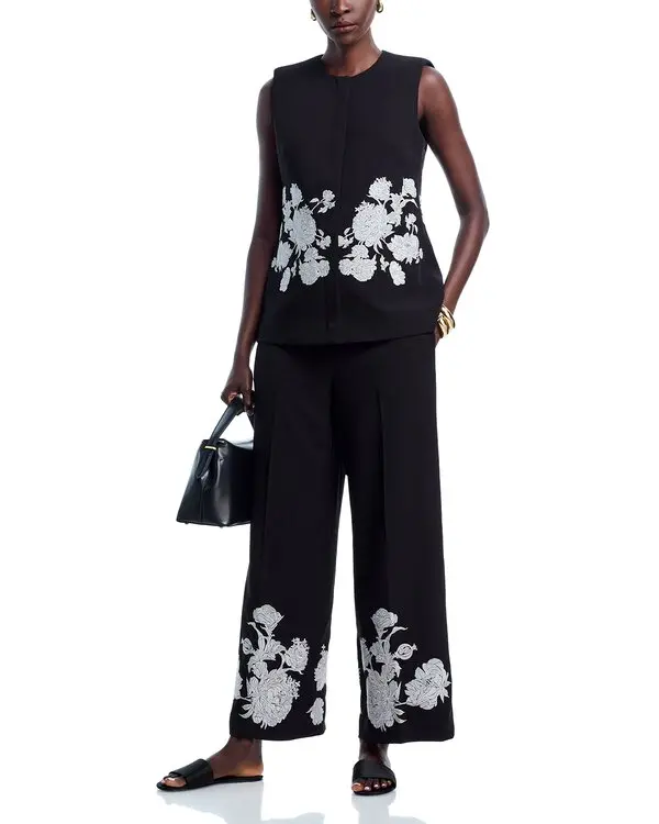 Elie Tahari Isla Embroidered Sleeveless Jacket