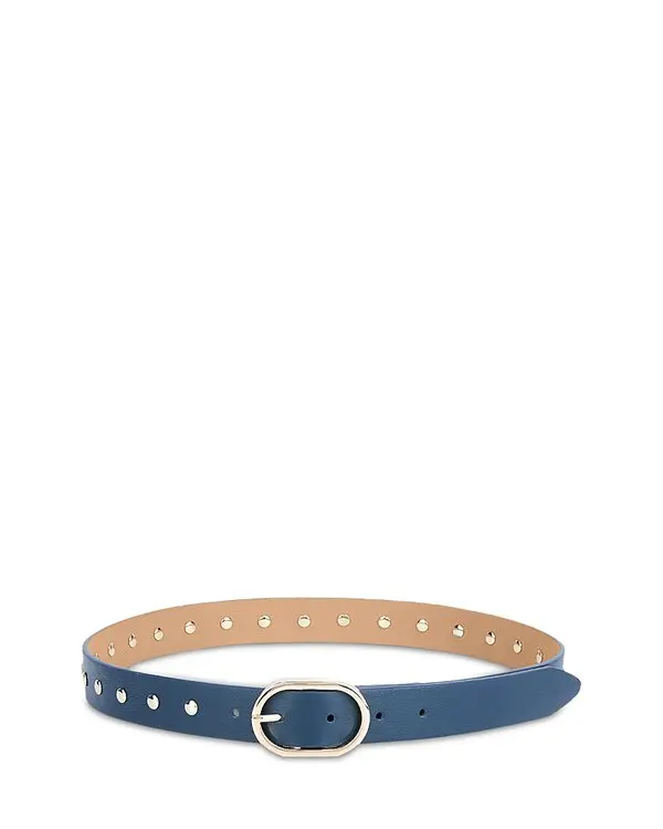 Ettika Boyfriend Studded Leather Belt - Denim