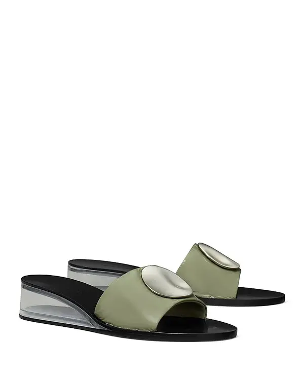 Tory Burch Patos Wedge Slides - Light Jade
