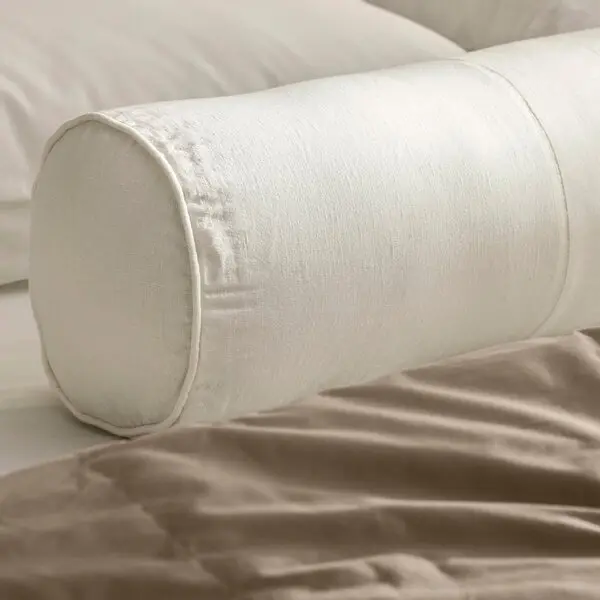BOLL & BRANCH Linen Velvet Paneled Bolster Pillow With Insert