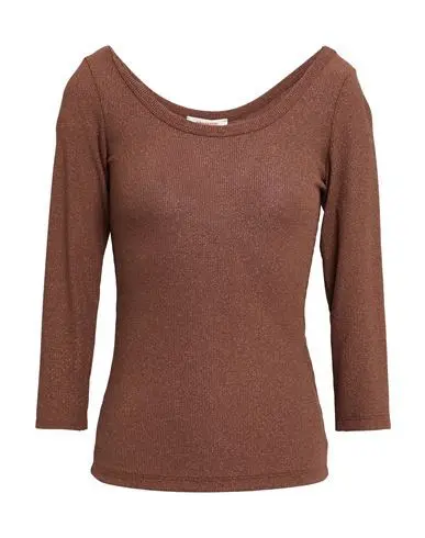 KONTATTO Knitted Lamé Top - Brown