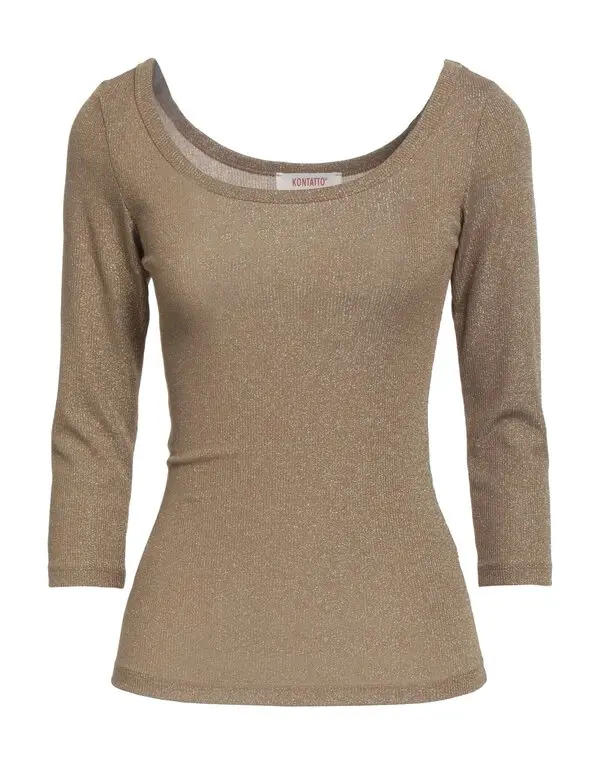 KONTATTO Long Sleeve Lame Knit Top