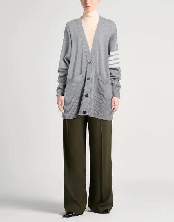 Thom Browne Merino Wool Cardigan - Grey