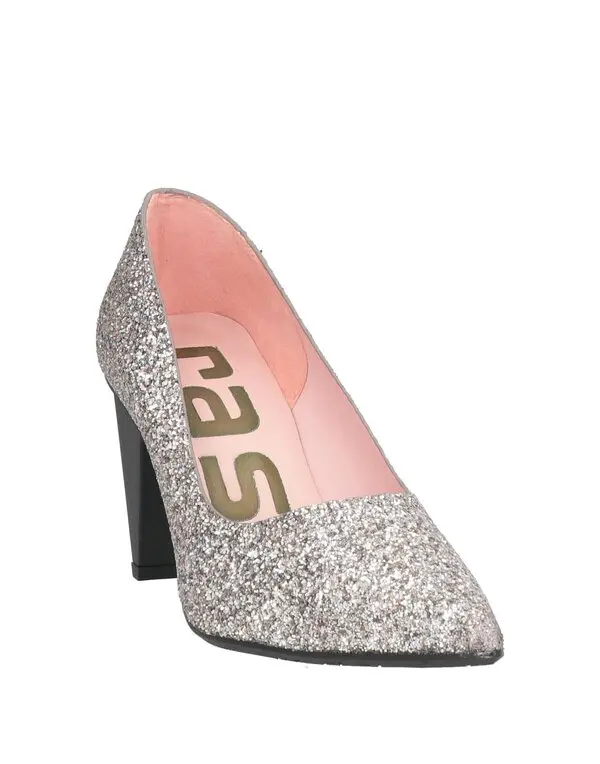 RAS Pumps In Coated Fabric With Geometric Heel
