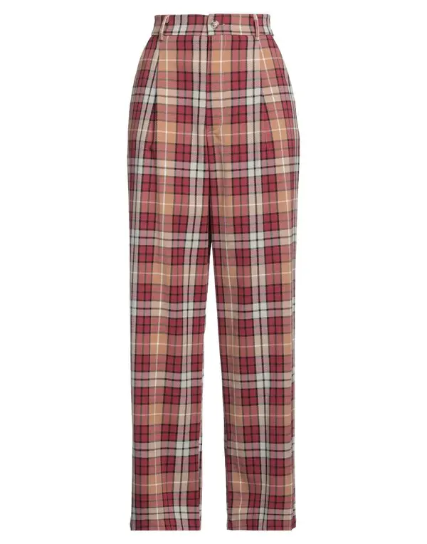 VICOLO Tartan Flannel Wide-leg Pants