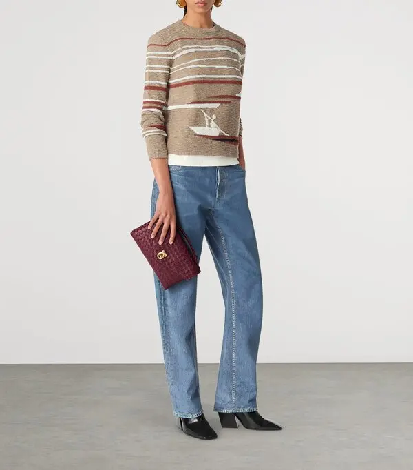 Bottega Veneta Leather Knot Lock Top Handle Bag - Red