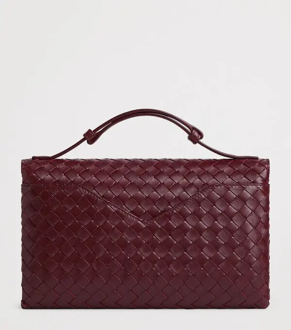 Bottega Veneta Leather Knot Lock Top Handle Bag - Red