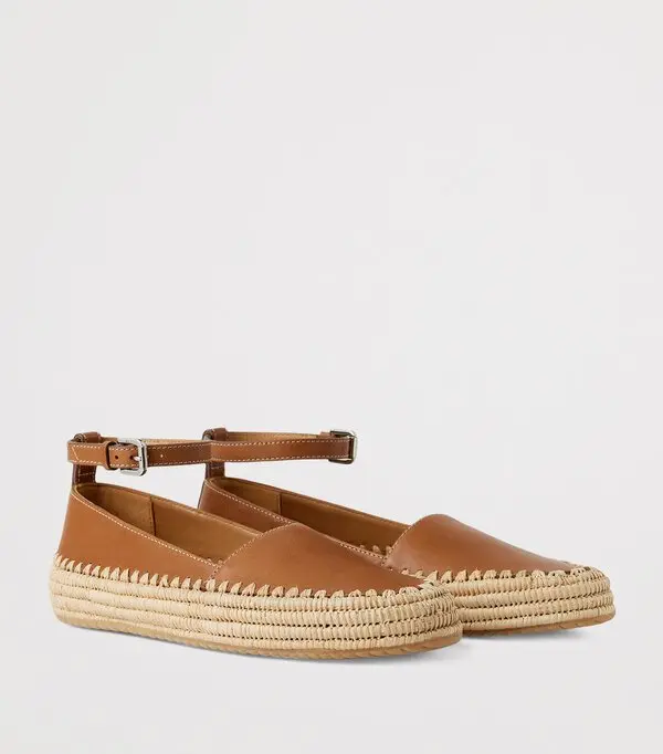Ralph Lauren Calf Leather Barlowe Espadrilles