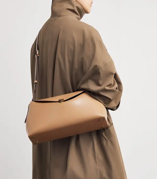 TOTEME Leather T-lock Top-handle Bag - Brown