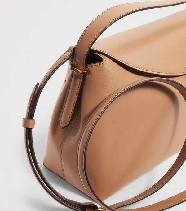 TOTEME Leather T-lock Top-handle Bag - Brown