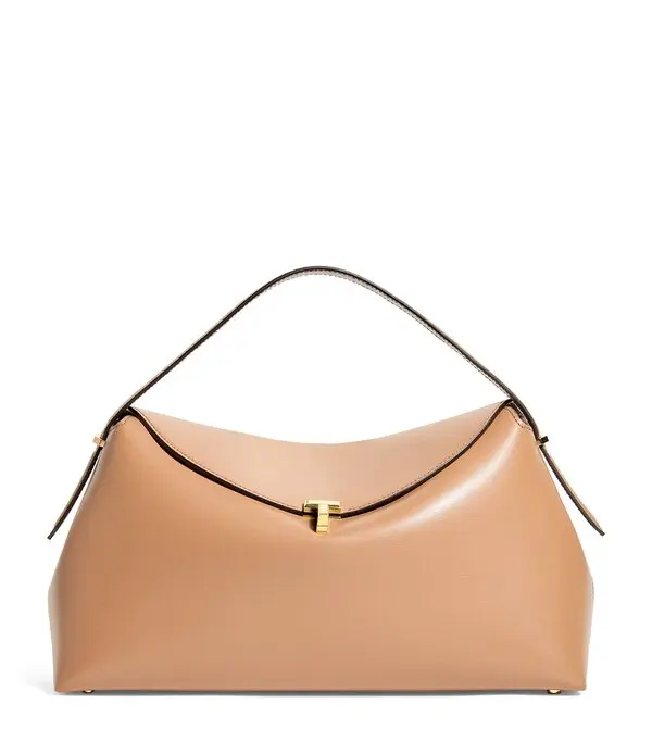 TOTEME Leather T-lock Top-handle Bag - Brown