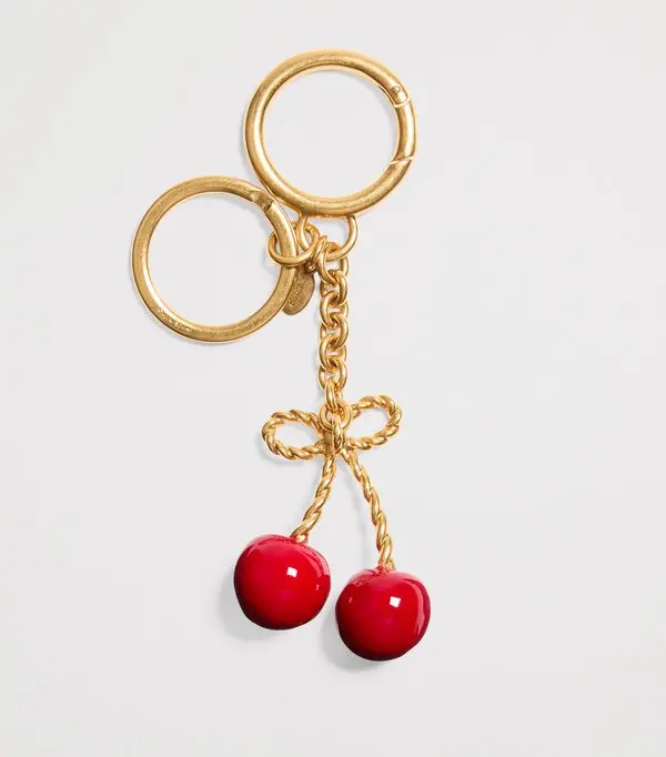 Valentino Garavani Vlogo Cherry Keychain - Gold