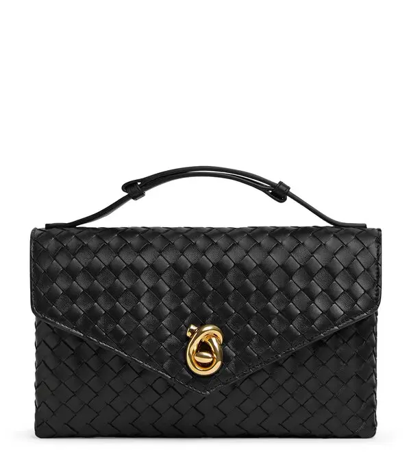 Bottega Veneta Leather Knot Lock Top-handle Bag - Black