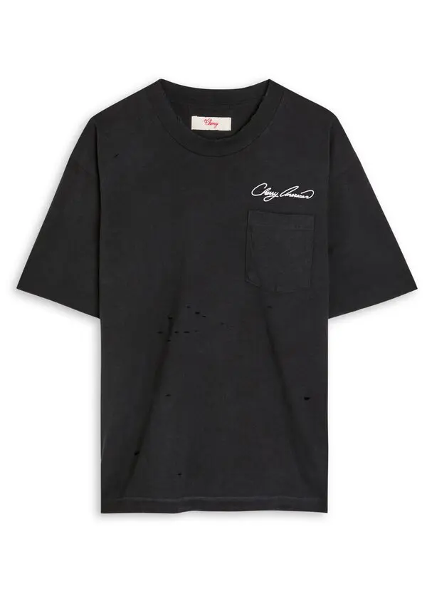 CHERRY LOS ANGELES Cherry American Distressed Cotton T-shirt - Black