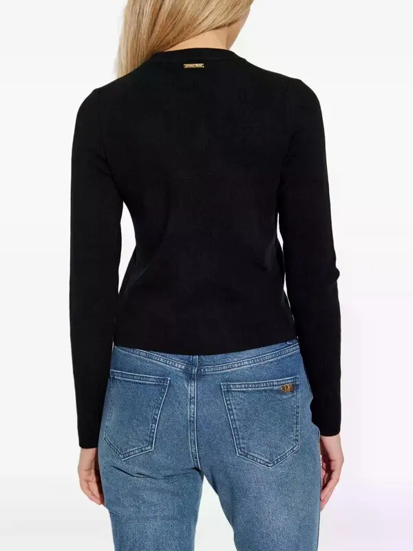 Michael Kors Ribbed Knit Cardigan With Gold-tone Buttons