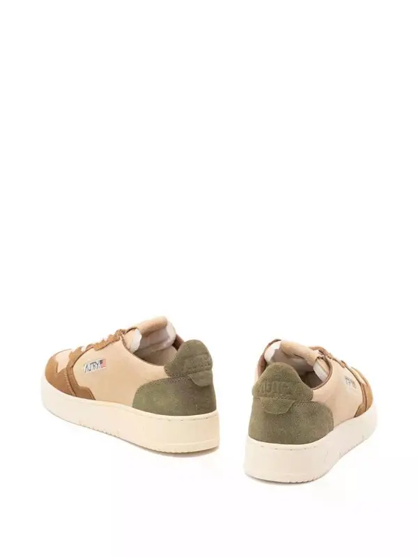 AUTRY Medalist Suede-paneled Lace-up Sneakers - Neutrals