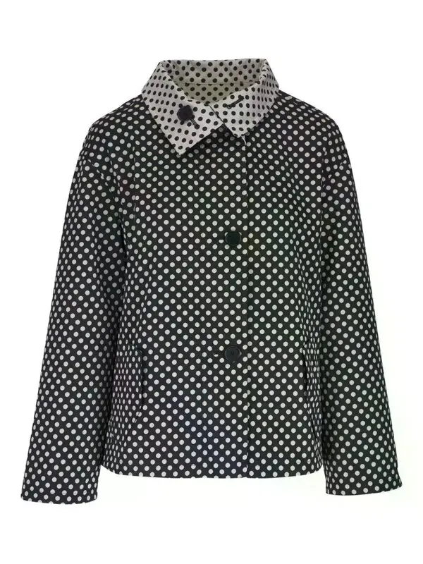 Akris Polka-dot Button-up Reversible Jacket