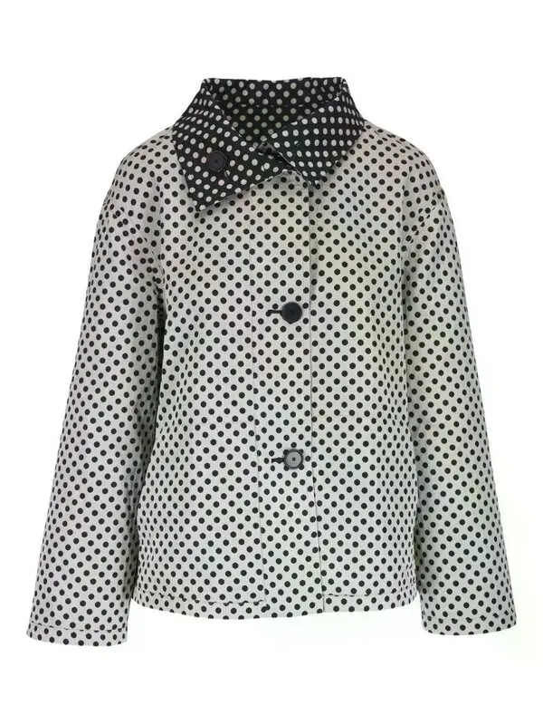 Akris Polka-dot Button-up Reversible Jacket