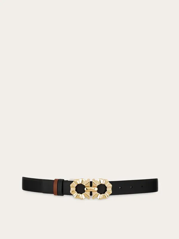 FERRAGAMO Reversible Gancini Belt - Black