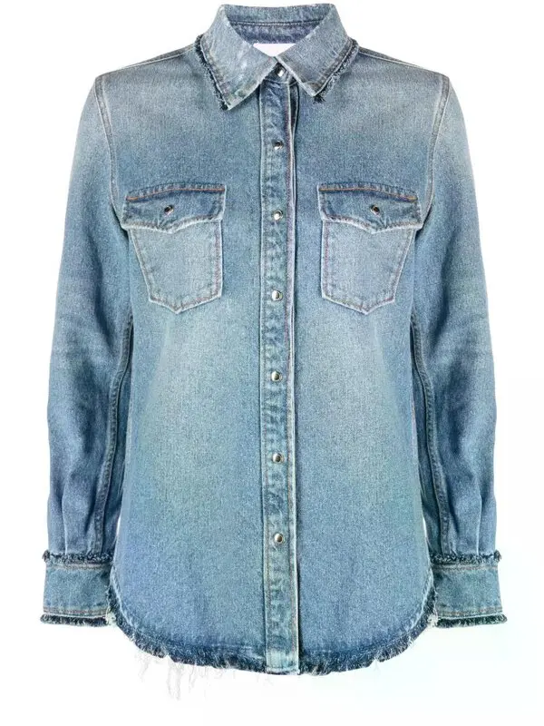 Chloé Frayed Denim Shirt