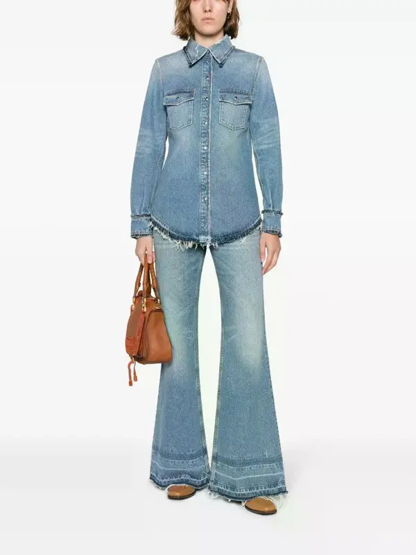 Chloé Frayed Denim Shirt