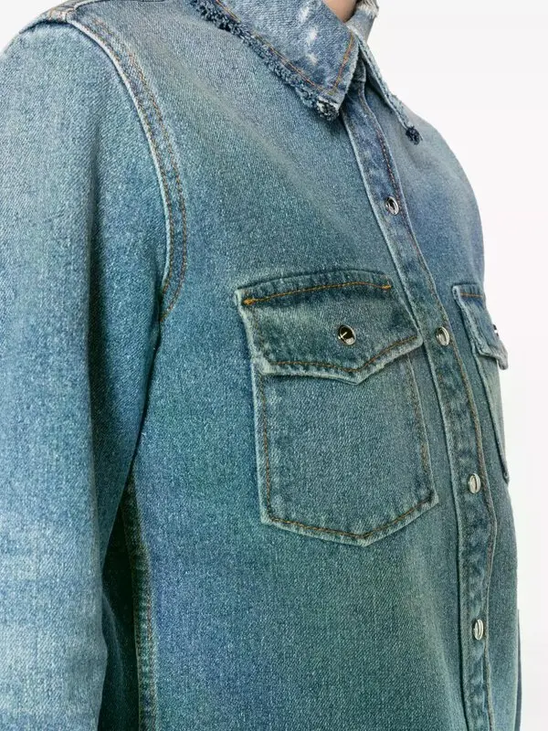 Chloé Frayed Denim Shirt