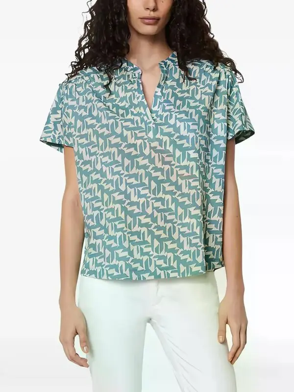 Marc O'polo Geometric-print Short-sleeve Top